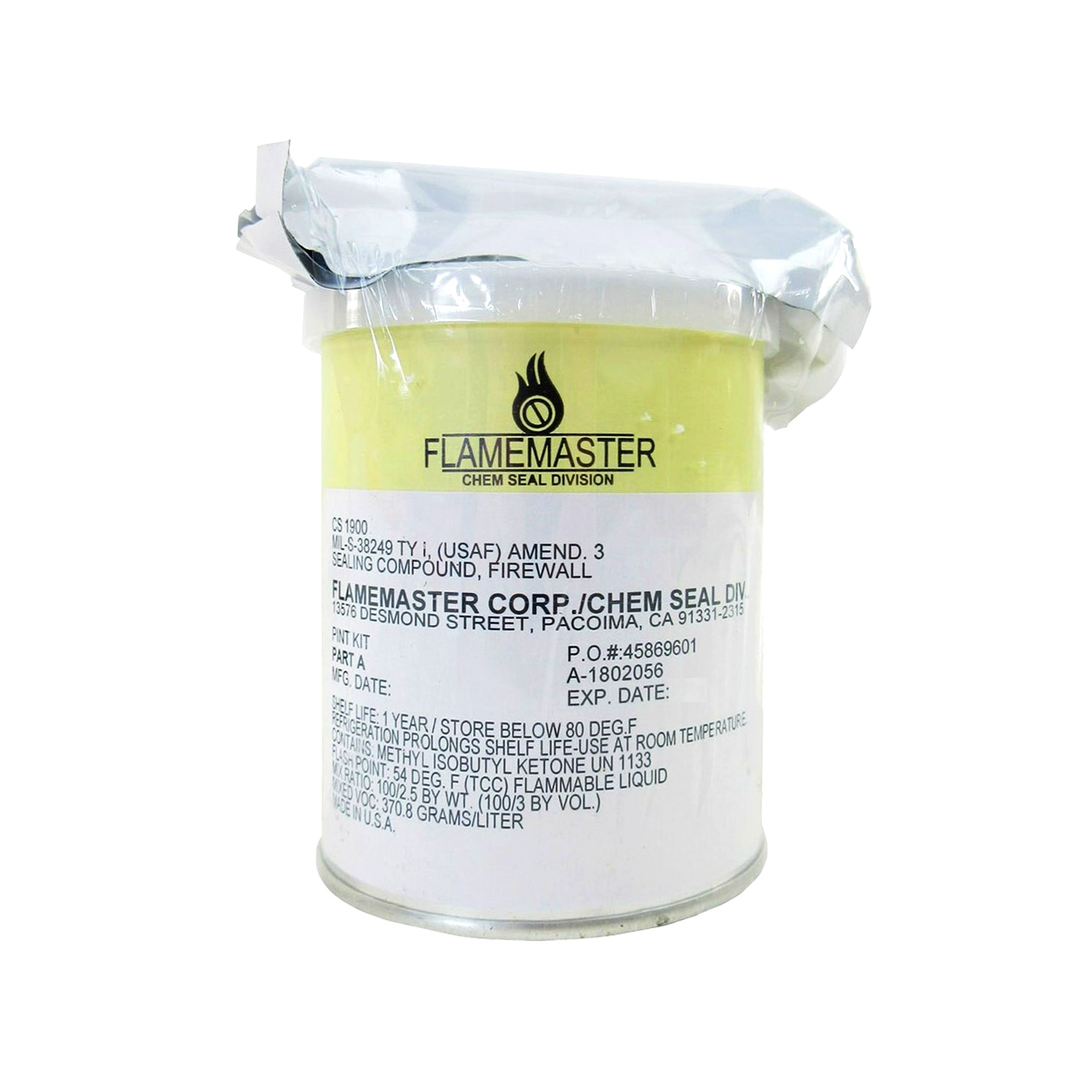 Flamemaster CS-1900 Black MIL-S-38249 Type 1, Firewall Sealant - Pint ...