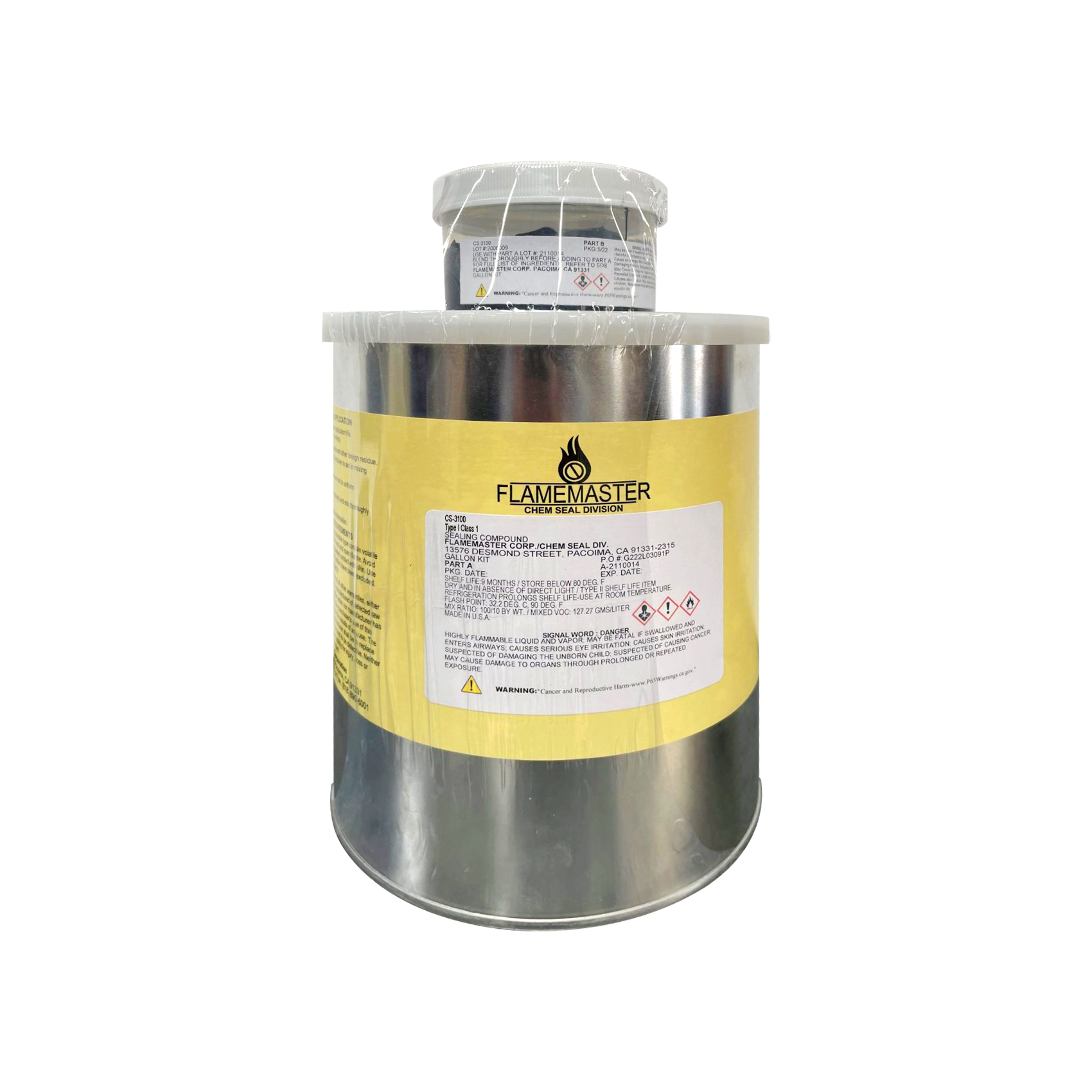 Flamemaster CS3100T1CL1PT Sealant (MIL-PRF-8516G,Type I Class 1) Liquid ...